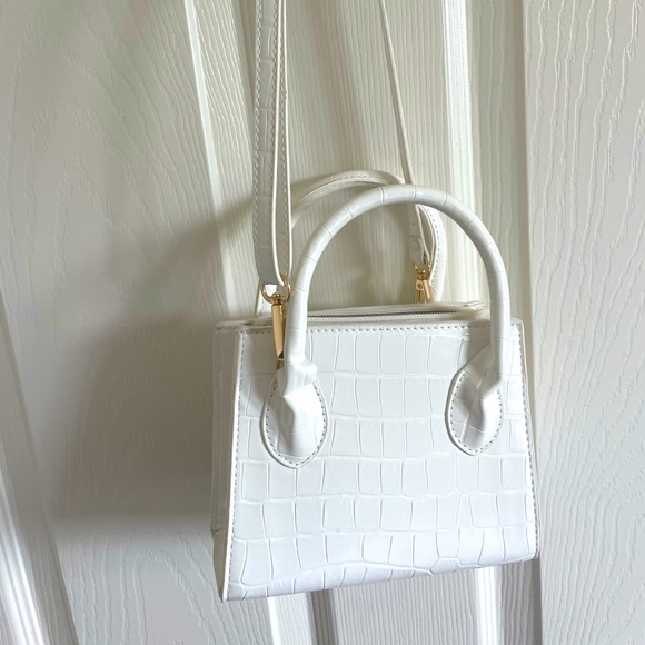 Bags | White Crocodile Print Mini Purse | Poshmark